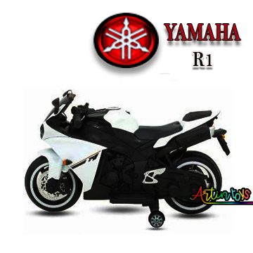 12 v electric bike kids ride on Yamaha R1 | White | Artin Toys Melbourne